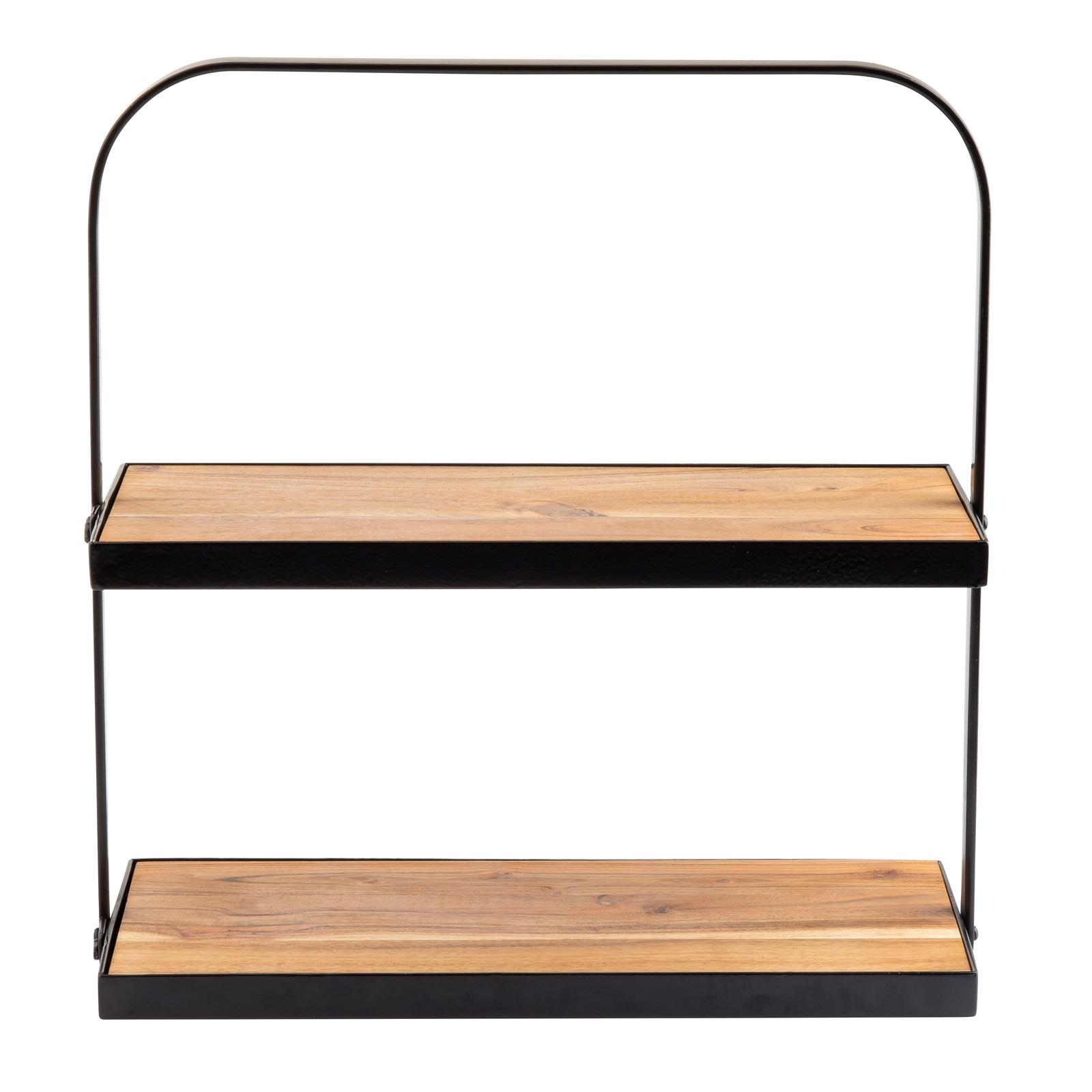 Rectangular Two-Tiered Display Stand, Acacia