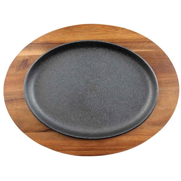 Acacia Wood Underliner for Cast Iron Oval Skillet
