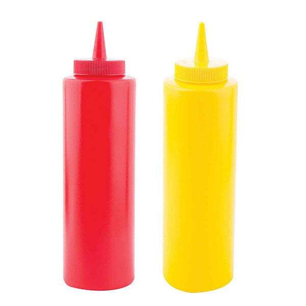12 oz Squeeze Bottle, Red & Yellow, 2 pc Set