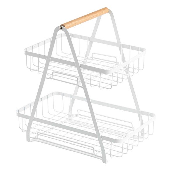 2-Tier Basket Display, White