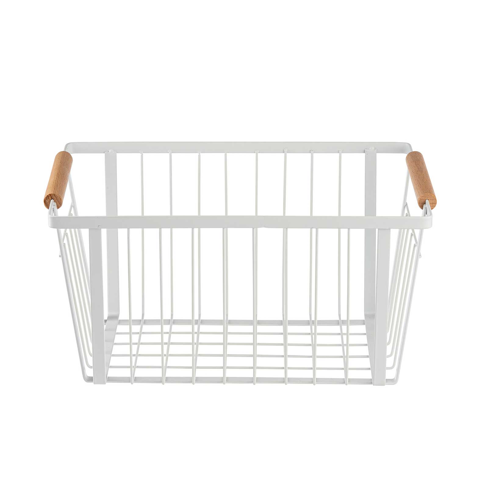 White Storage Basket with Handles, Small