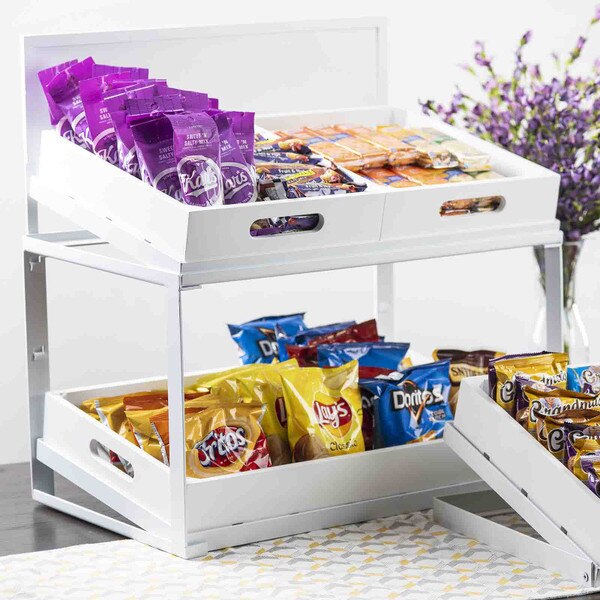 Two-Tiered Crate Frame Riser, White