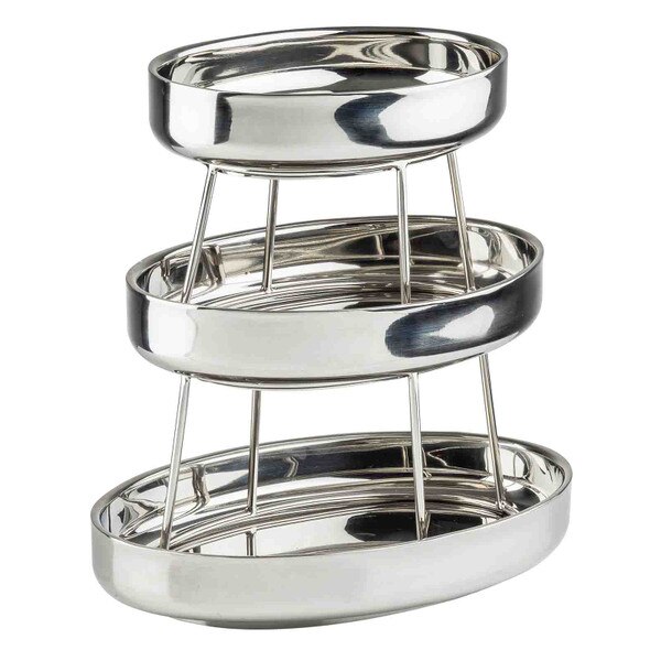Oval Three-Tiered Double-Wall Seafood Tower