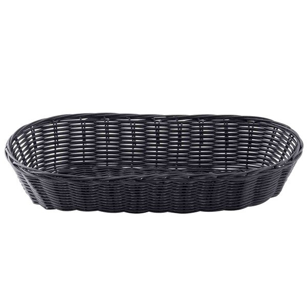 15" Black Oblong Handwoven Basket