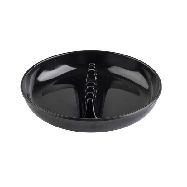 7" Round Ashtray With Safety Island, Black
