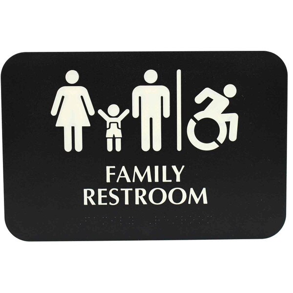 Rectangular Sign "Family Restroom, Handicap Accessible"