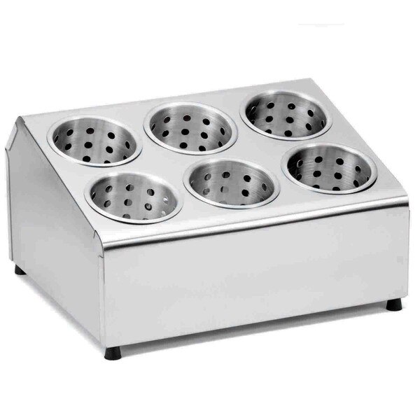 6 Compartment Flatware Holder Dispenser, Two-Tiered