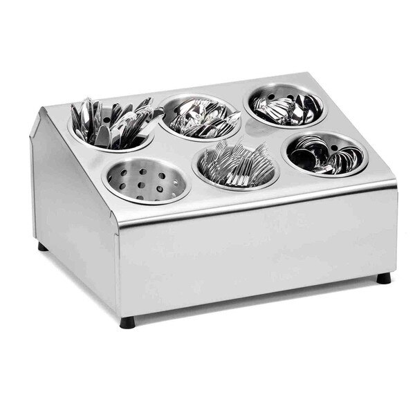 6 Compartment Flatware Holder Dispenser, Two-Tiered