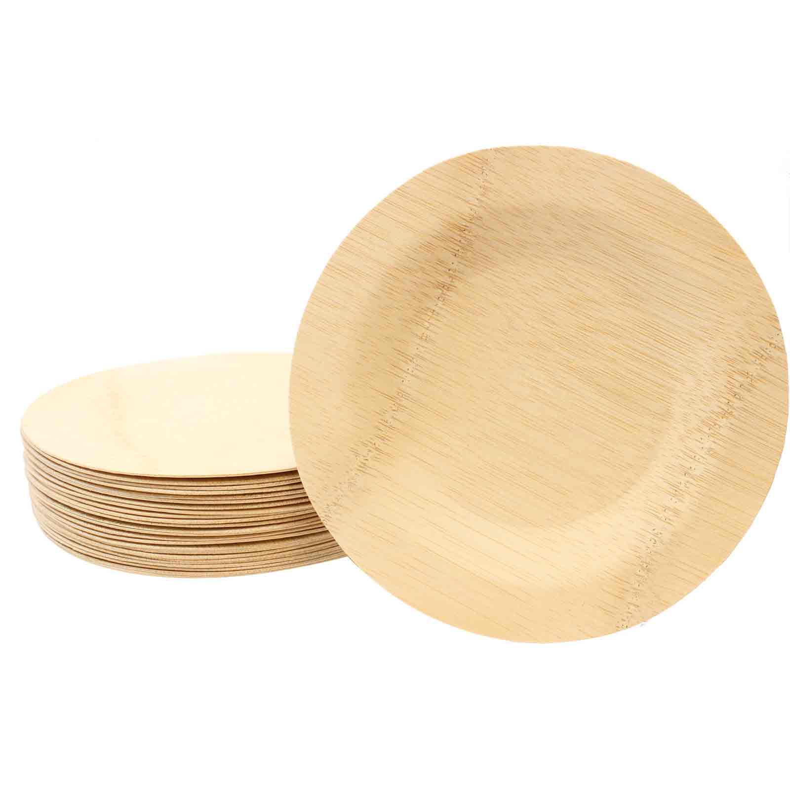 11" Round Bamboo Plate, 25 Per Pack