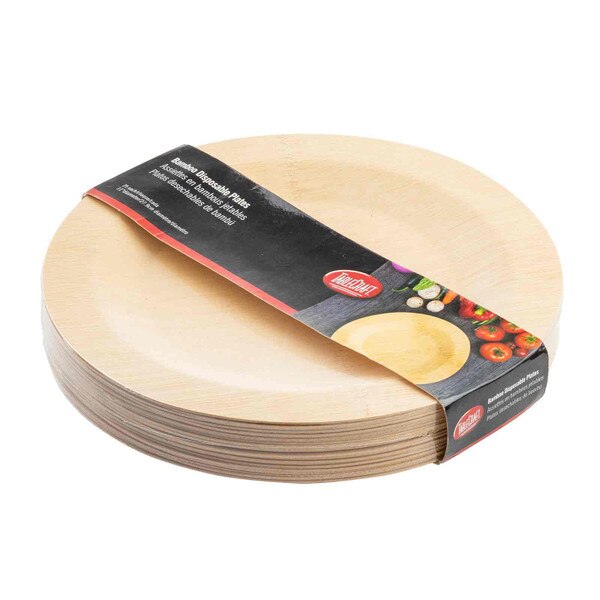 11" Round Bamboo Plate, 25 Per Pack