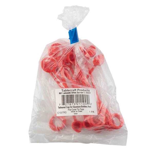 Sani-Cap™ Tethered Cap, Red