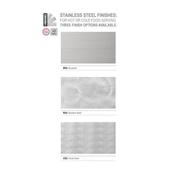 Tri-Ply Full-Size Hot Food Template with 5 Round Cutouts, Brushed Finish