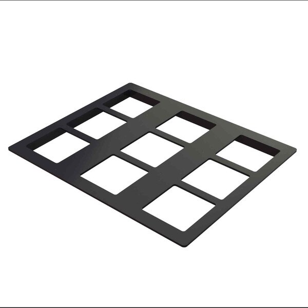 Country Kitchen Collection™ Double Well 9-Vessel Cold Well Template, Black