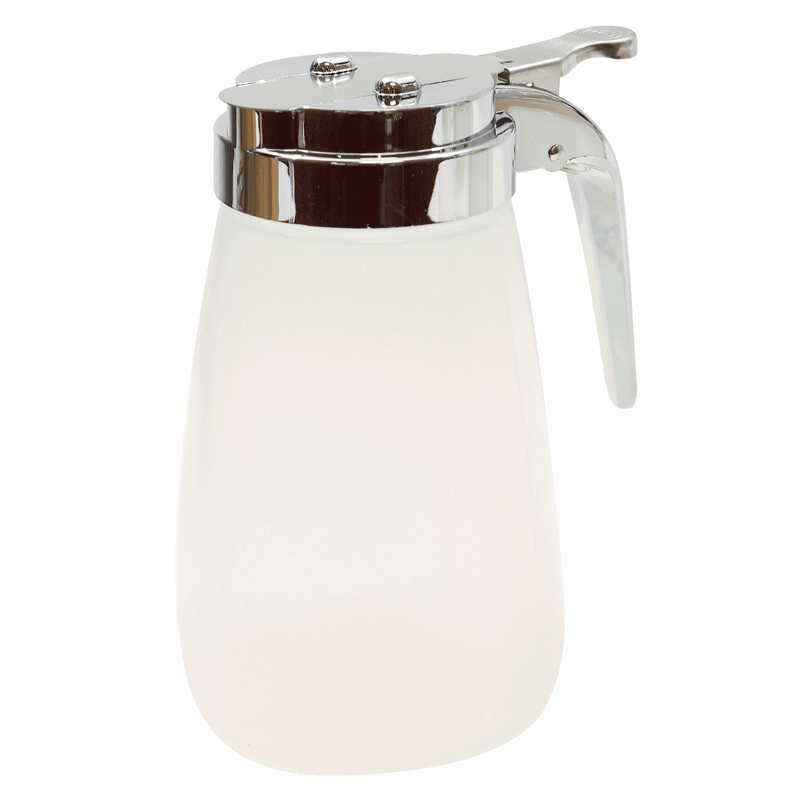 10 oz Modern Syrup Dispenser, Chrome Plated Metal Top