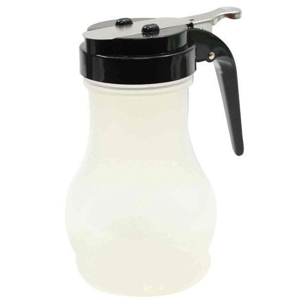 10 oz Teardrop Syrup Dispenser, Black Plastic Top