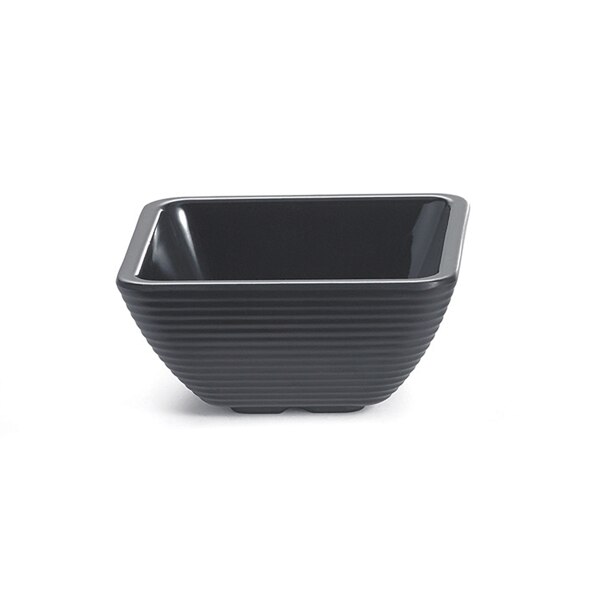 4 oz Black Square Ribbed Ramekin